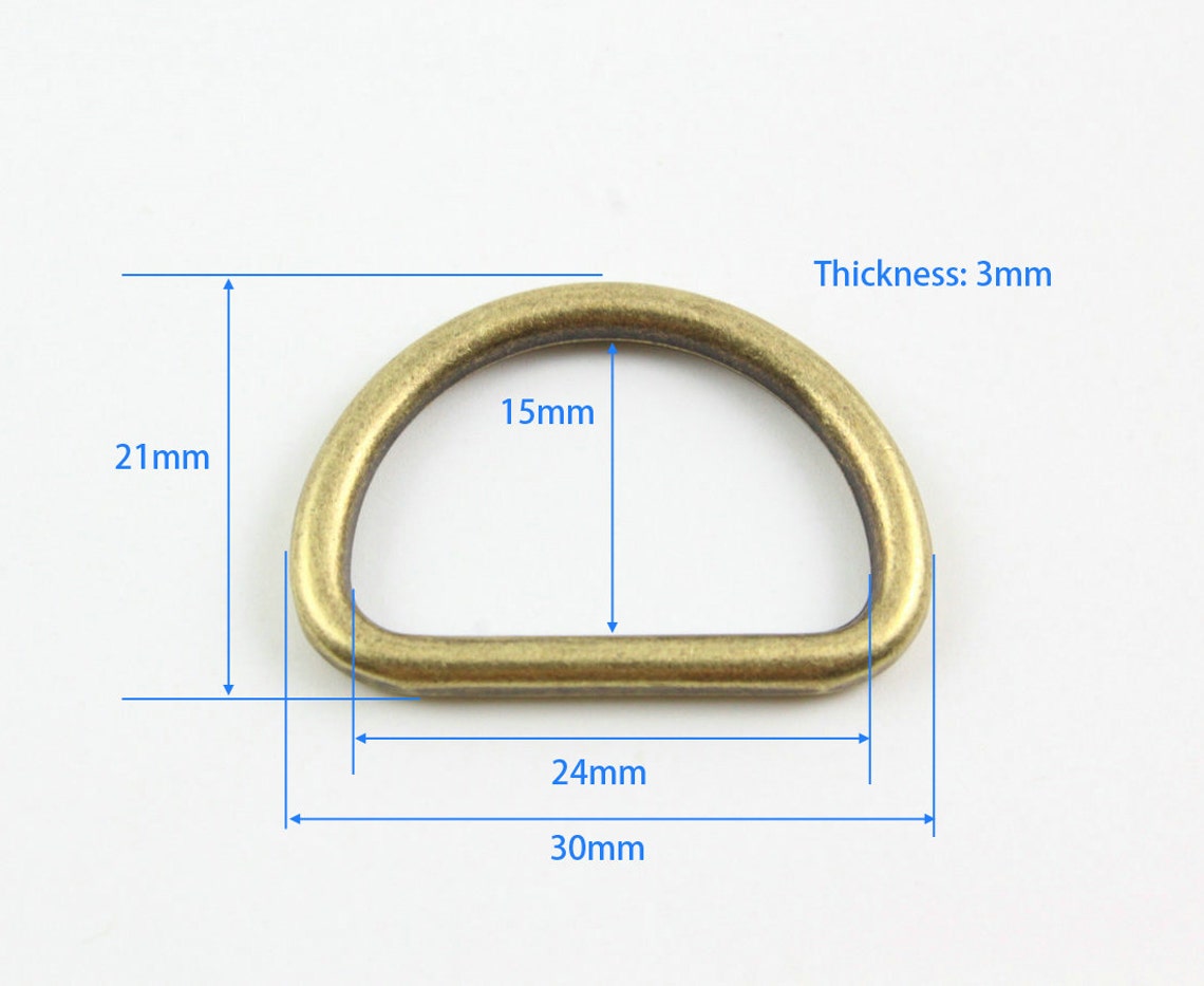 20 Pieces 24mm Antique Brass Color Welded Metal D Ring for - Etsy