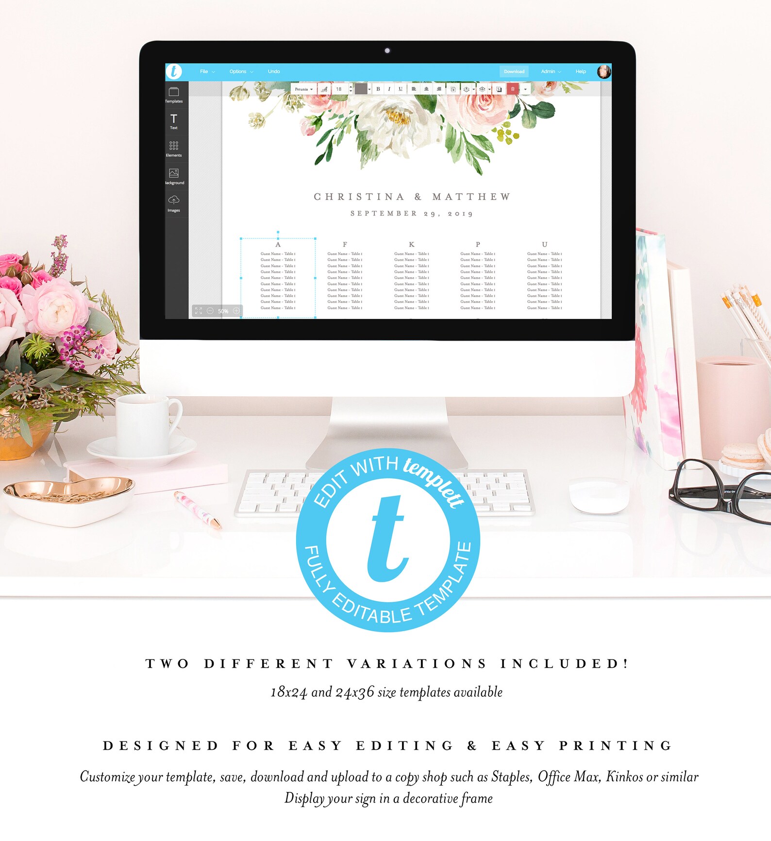 Editable Template Instant Download Spring Romance | Etsy