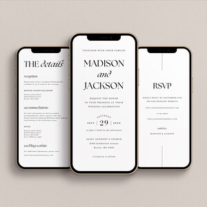 Electronic Digital Wedding Invitation Canva Template Package - Etsy