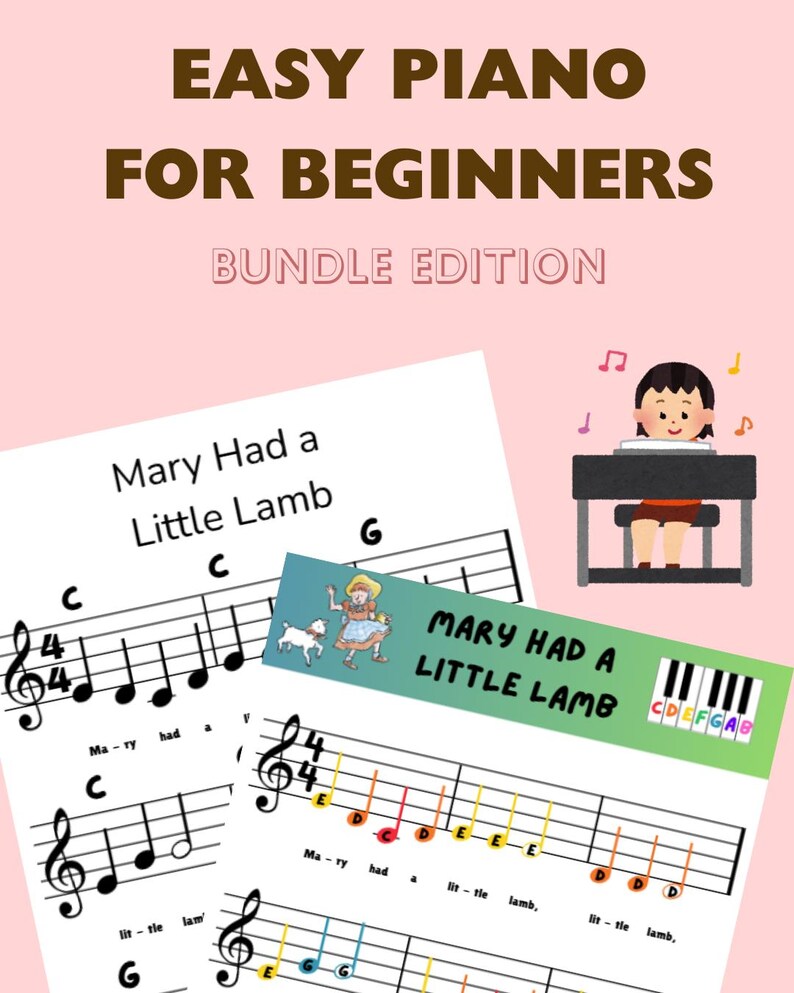 Mary Had a Little Lamb | Easy Piano Sheet Music With Letter Notes ...