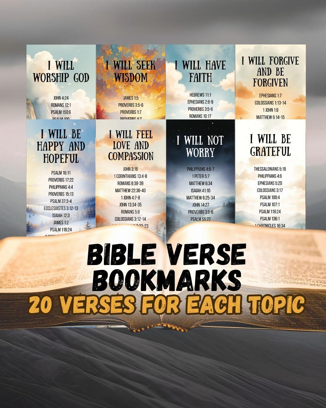 Printable Bible Verse Bookmarks PNG, Bible Study Verse List, Scripture ...