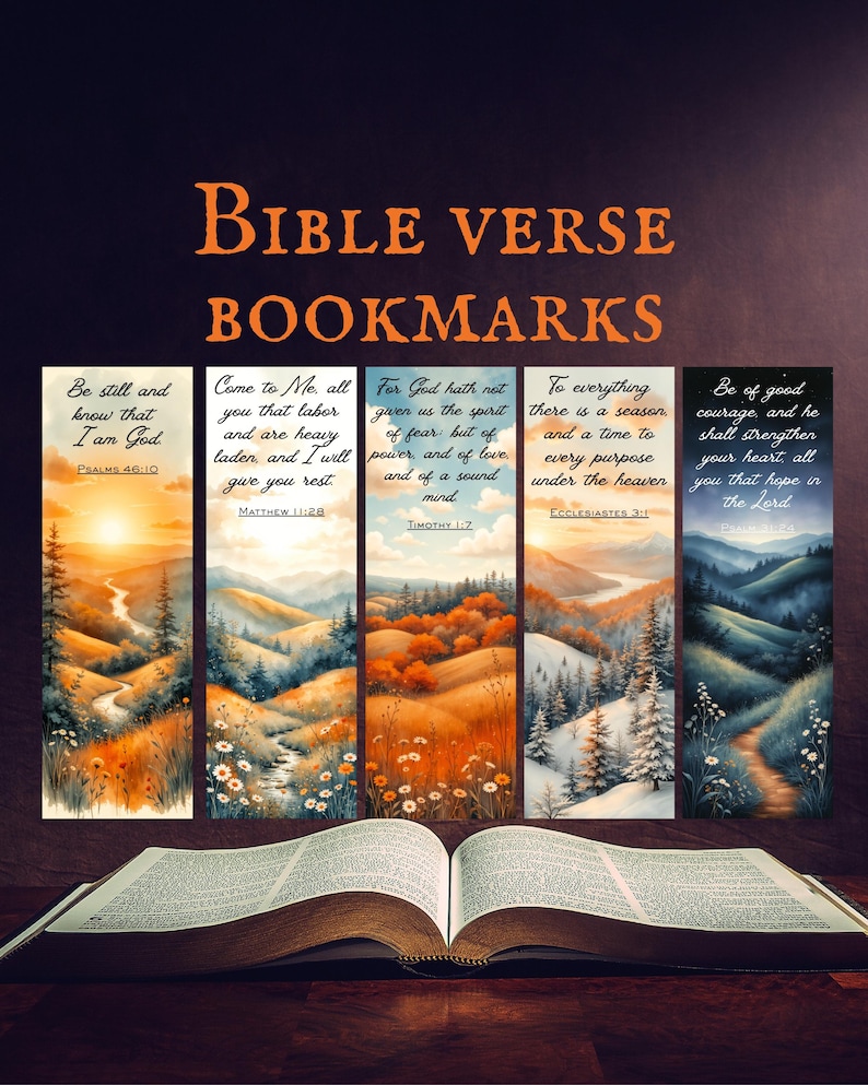 Printable Bible Verse Bookmarks PNG, Scripture Quotes, Inspirational ...