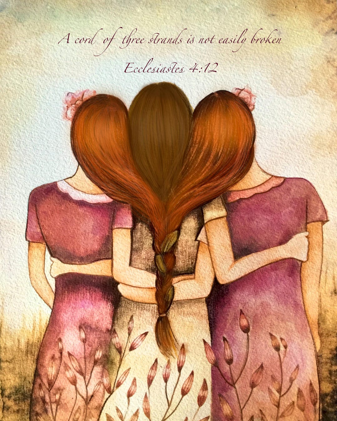Personalized Sister Portrait, Custom Sisters Print, Birthday Gift - Etsy