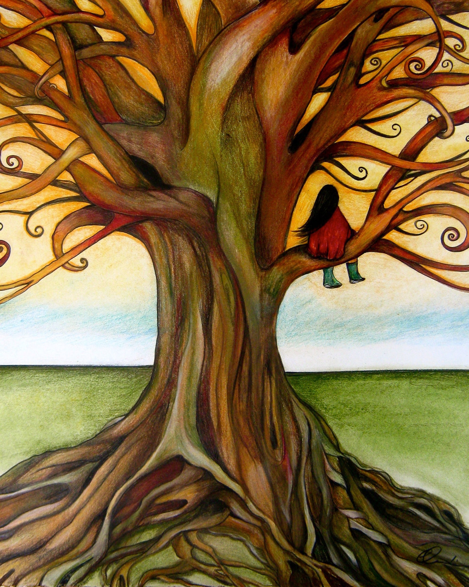 Art Print the Infinite Tree Woman Artwork - Etsy