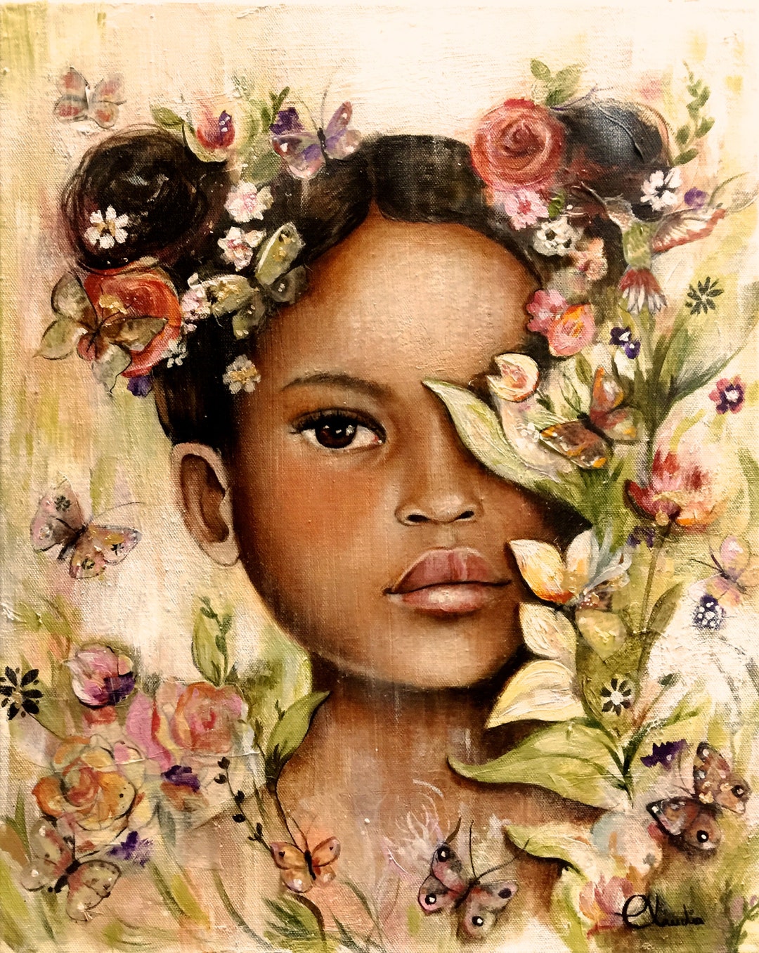 Portrait Painting , Art Print for Her, Whimsical Portraits, Wall Art ...