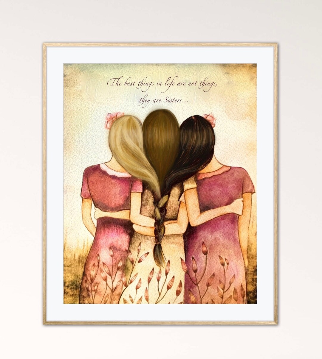 Personalized Sister Portrait, Custom Birthday Gift for Sister, Mother’s ...