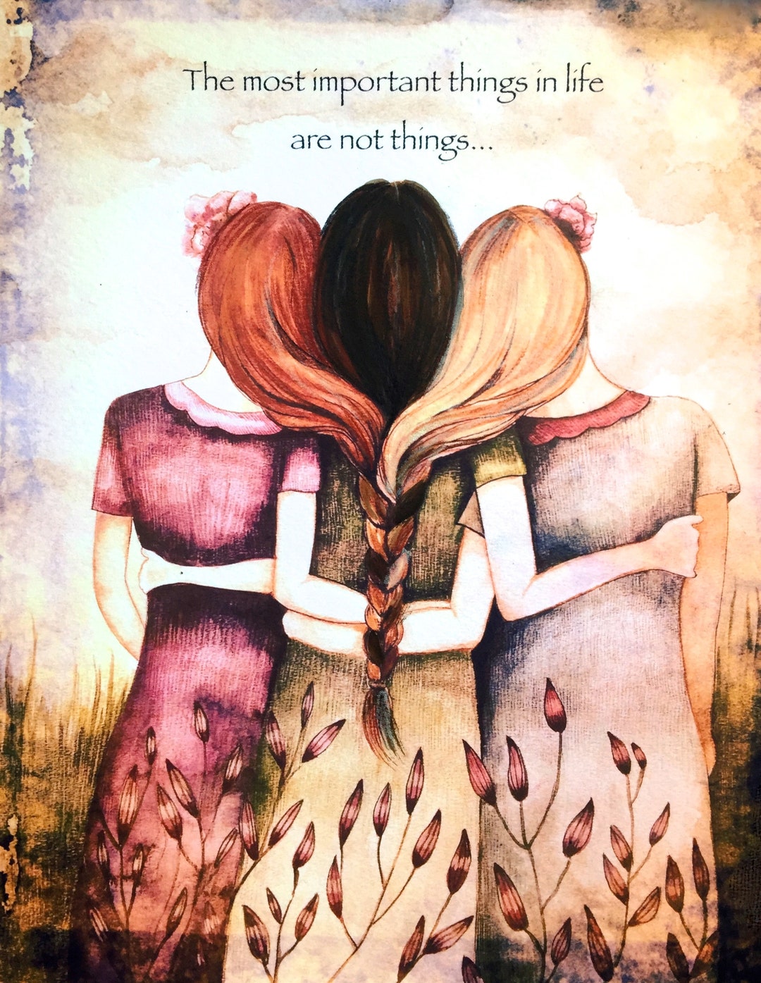 T For Mom Wall Art Decor Love Artwork T For Daughter Three