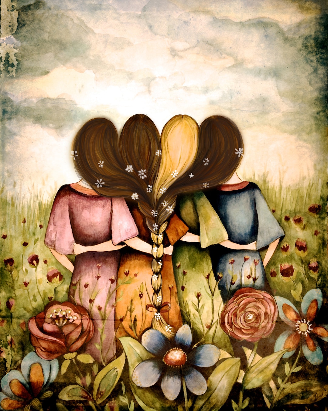 Gift for Sister, Personalized Wall Art Sibling Gift| the Four Sisters ...