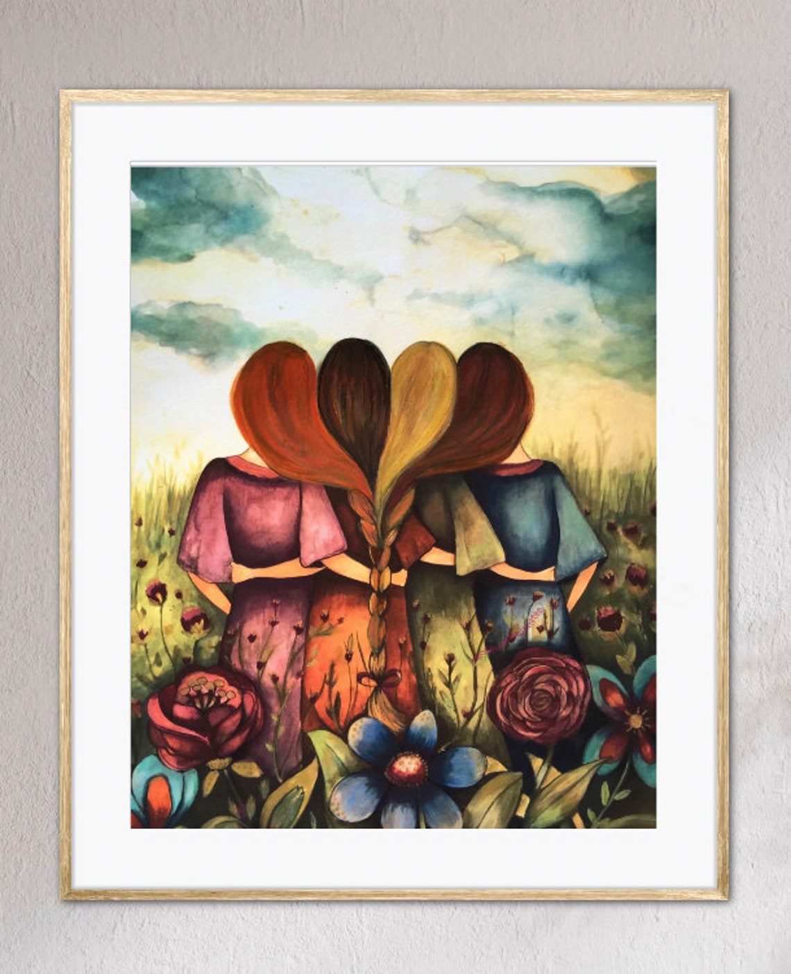 Sisters Art Print, Friendship Gift, Claudia Tremblay Art - Etsy