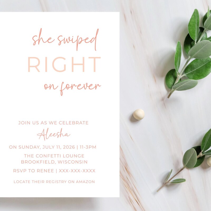Tinder Wedding Invitation - Etsy