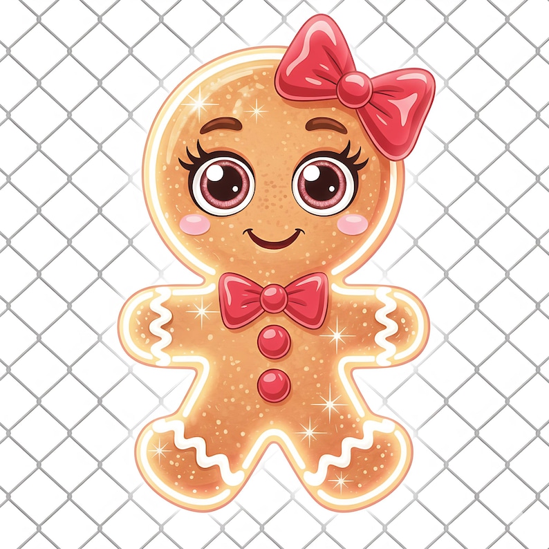 Girl Gingerbread Christmas PNG | Glitter Gingerbread Girl Clipart ...