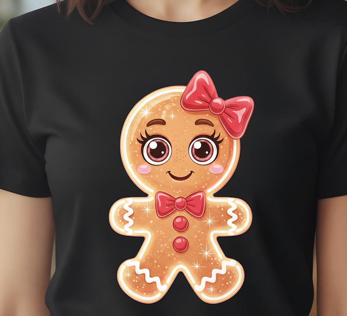 Girl Gingerbread Christmas PNG | Glitter Gingerbread Girl Clipart ...