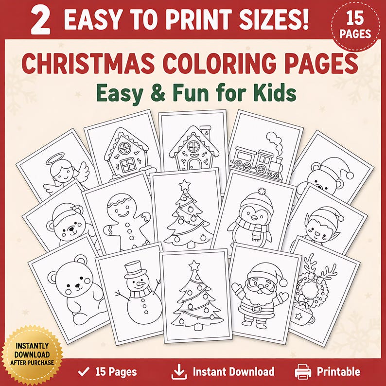 Christmas Coloring Pages for Kids | Printable Holiday Coloring Book ...