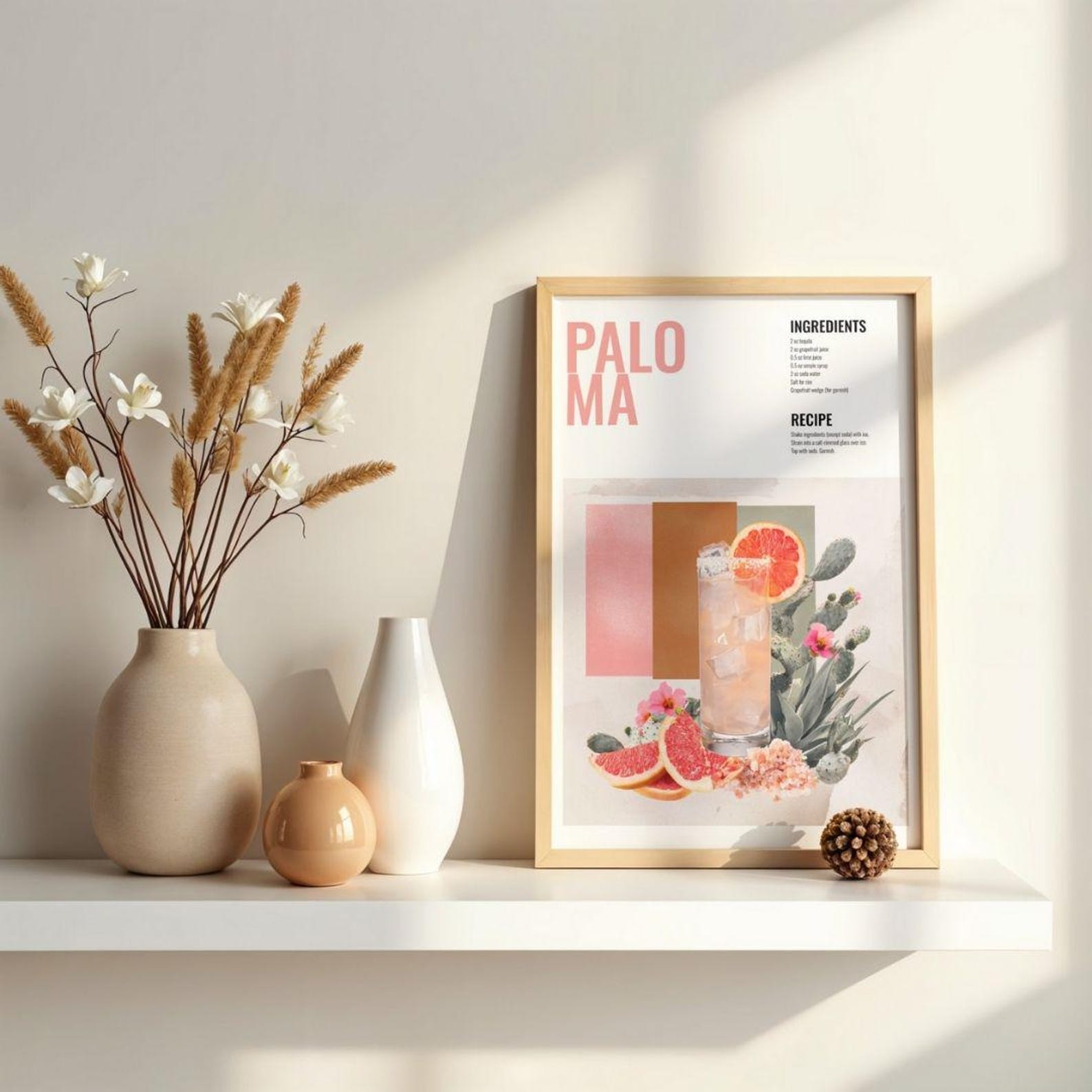 Paloma Cocktail Digital Poster, Printable Wall Art, Multi-format ...