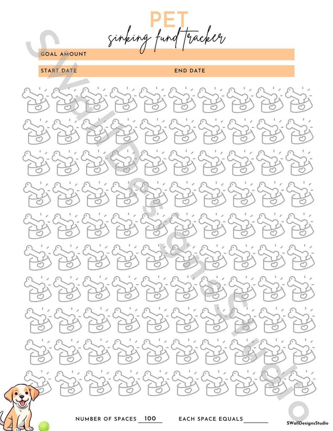 Pets Sinking Fund Tracker Worksheet Set - Etsy