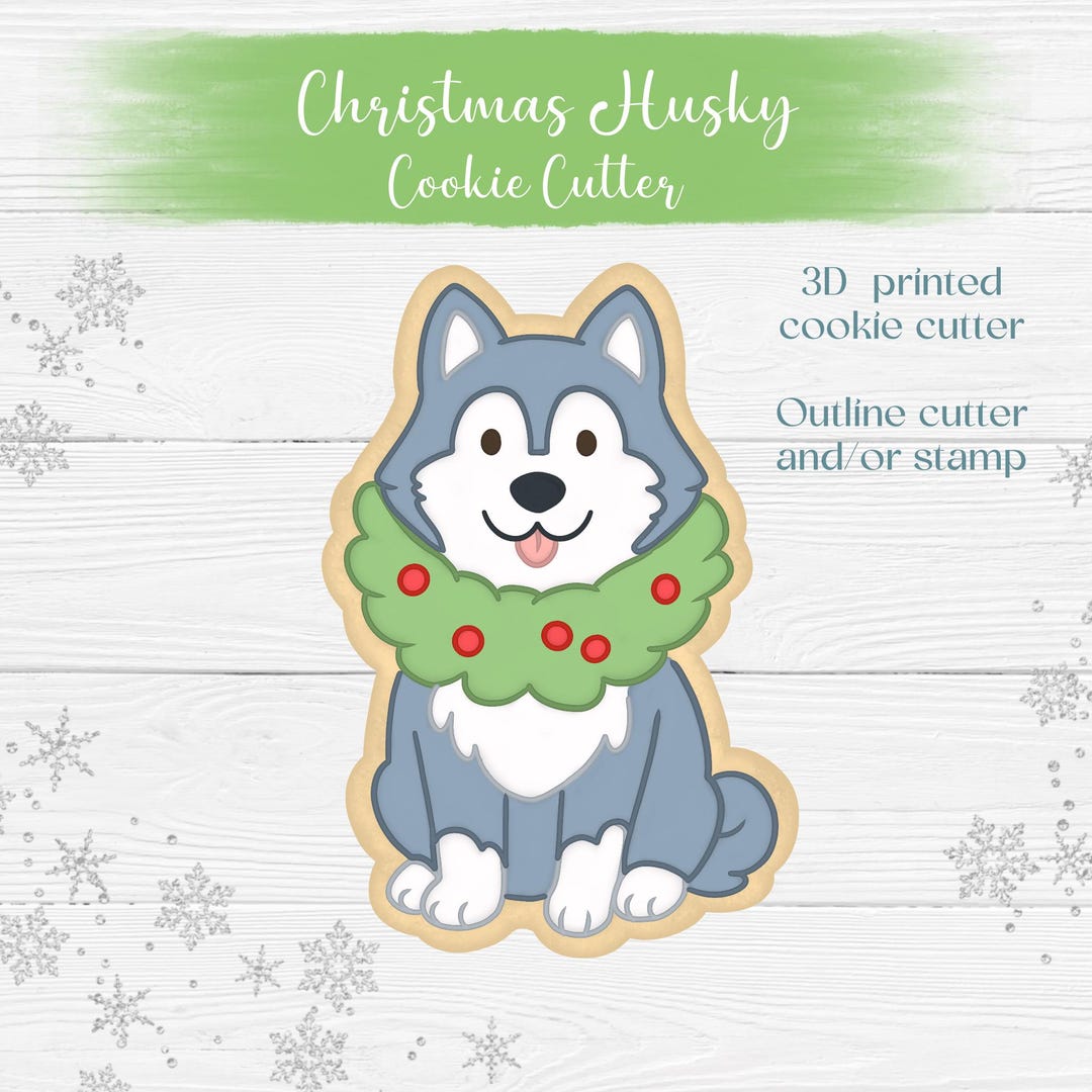 Christmas Dog Husky Cookie Cutter - Etsy