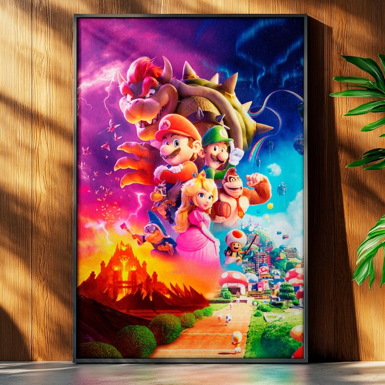 Super Mario Galaxy Movie Poster, Mario Bros Canvas Print, Gamer Room ...