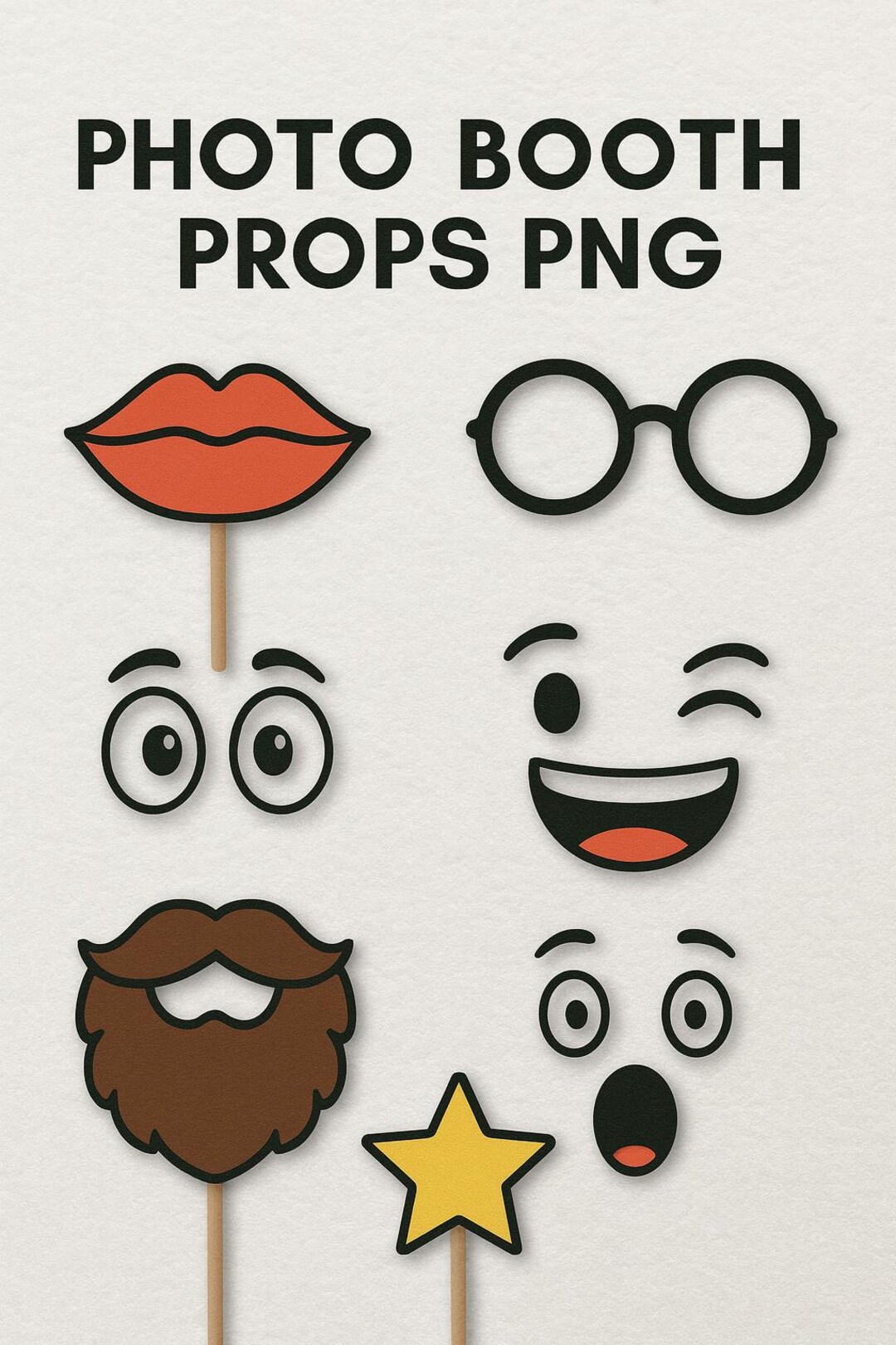 Funny Face Photo Booth Props PNG Bundle (instant Download) - Etsy