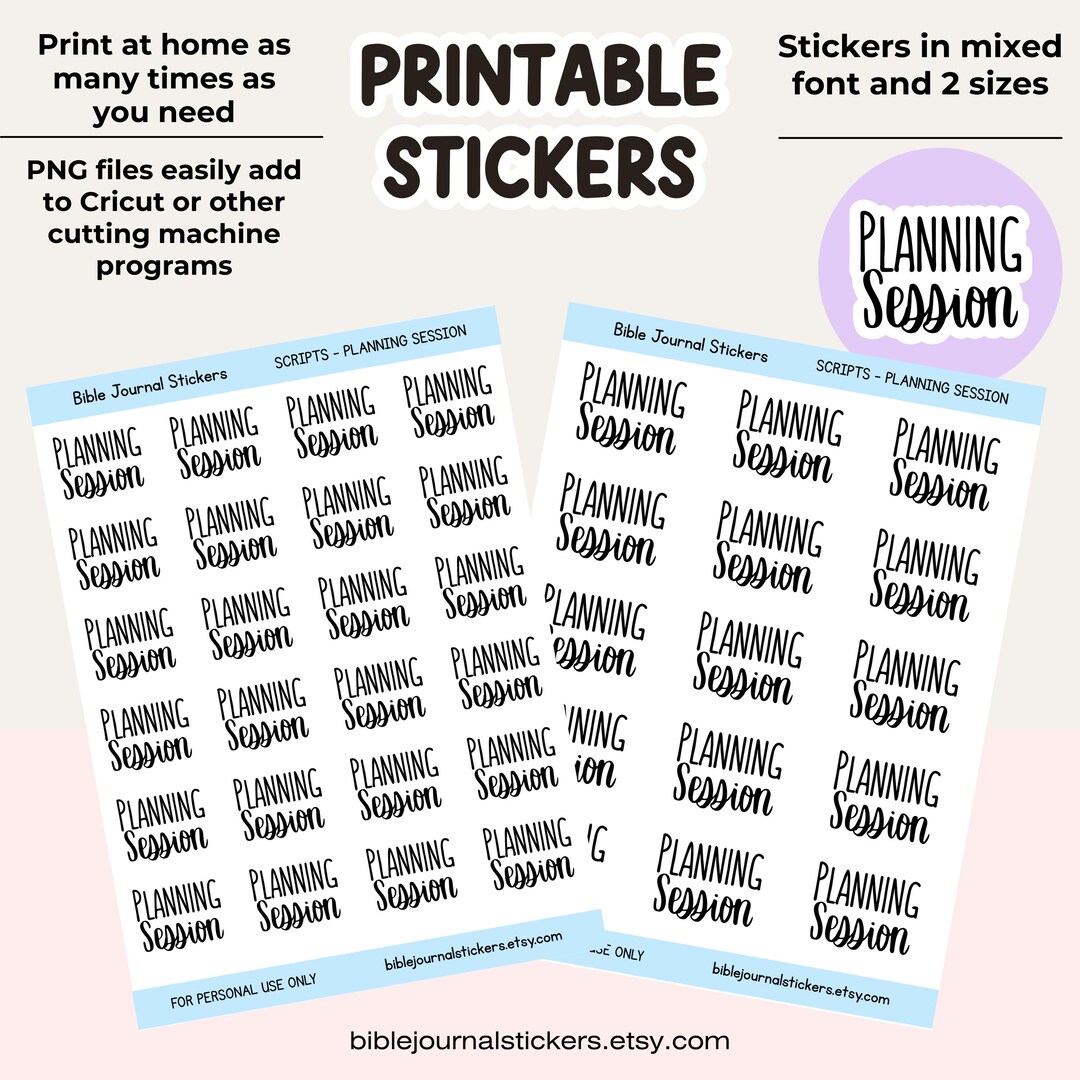 Planning Session Script Printable Planner Stickers | Digital Planner ...