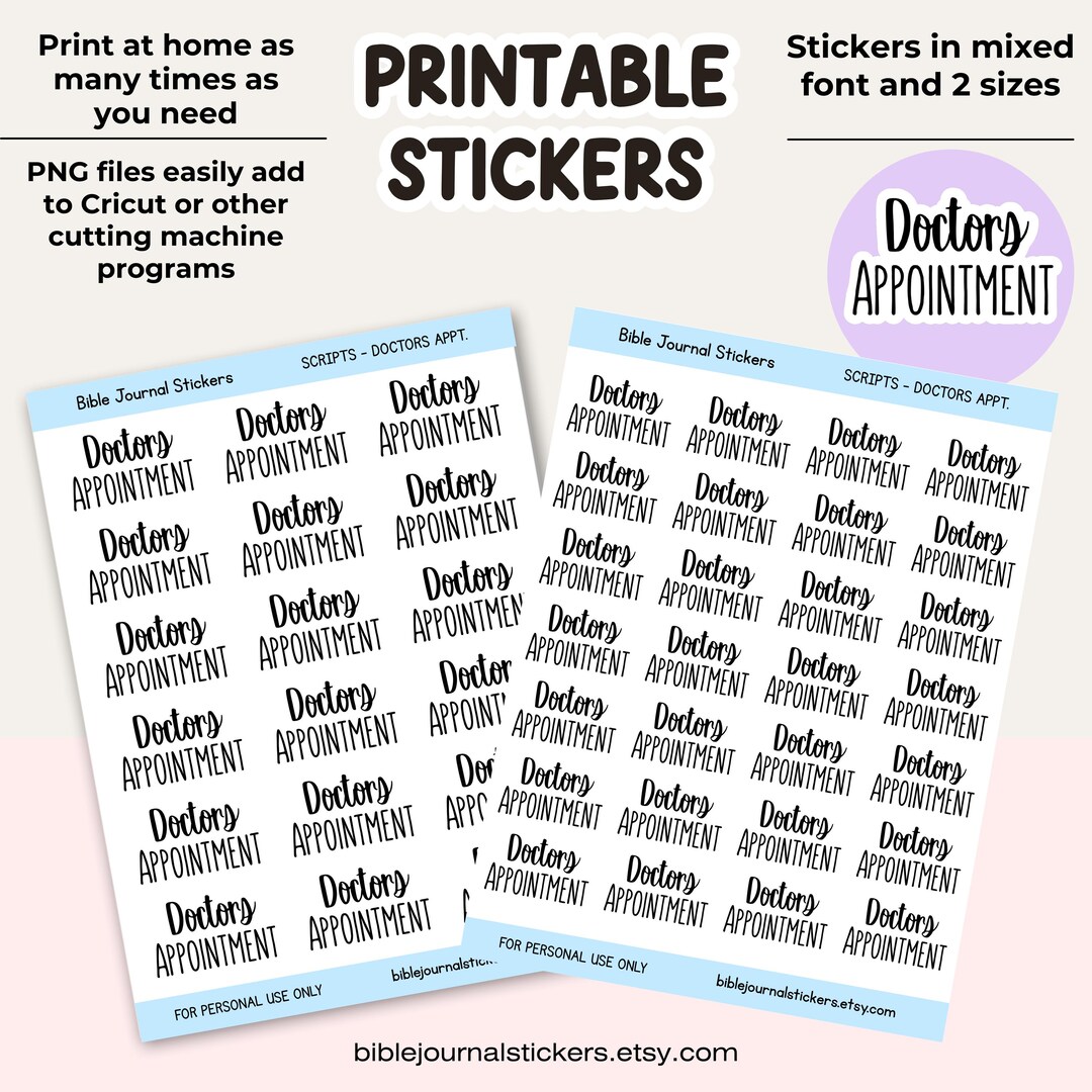 Doctor Appointment Planner Stickers | Digital Download - Etsy