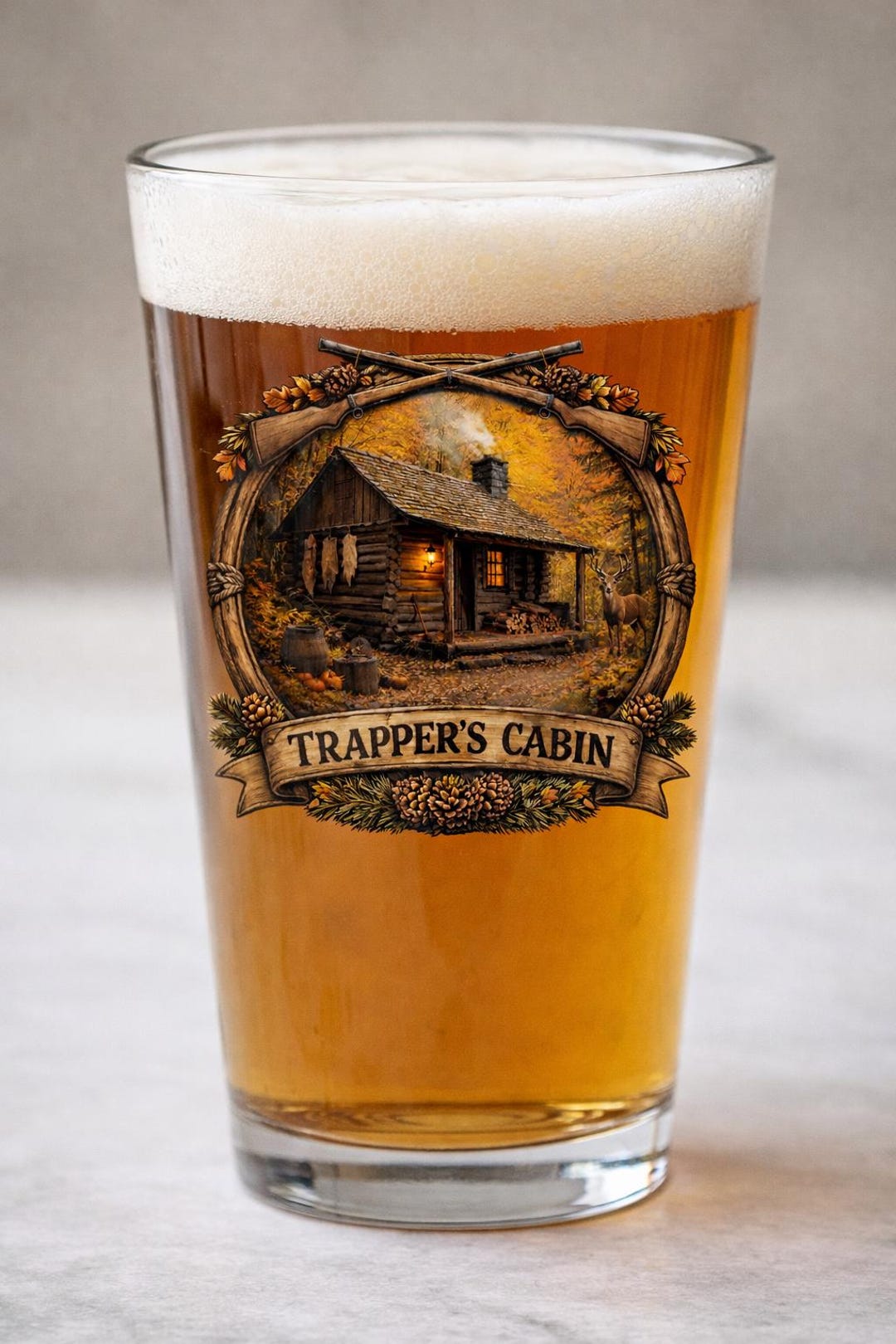 Trapper’s Cabin Rustic Glassware Set – Pint Glass & Shot Glass - Etsy