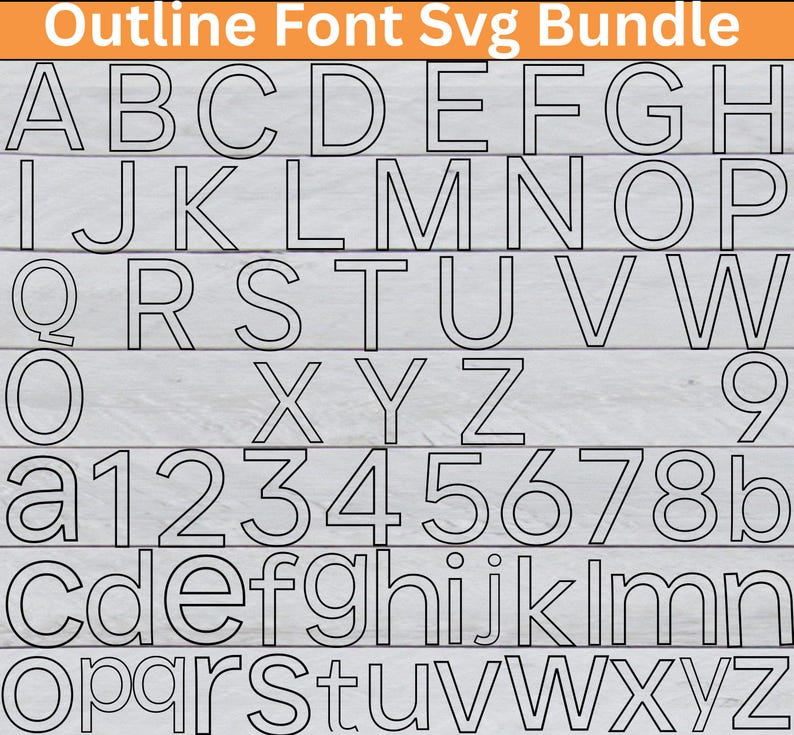 Outline Font SVG Bundle – Outline Alphabet SVG, Line Font Svg, Cricut ...