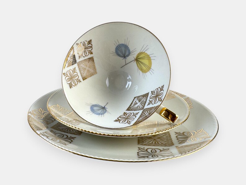Vintage Winterling Bavaria Tea Trio Set – Atomic Starburst & Gold ...