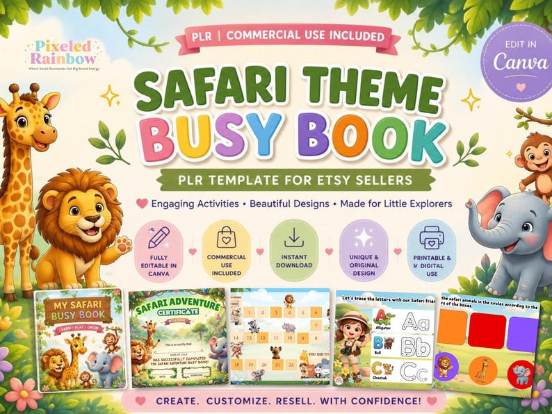 Unique Busy Book PLR Canva Template | Editable Preschool Learning ...