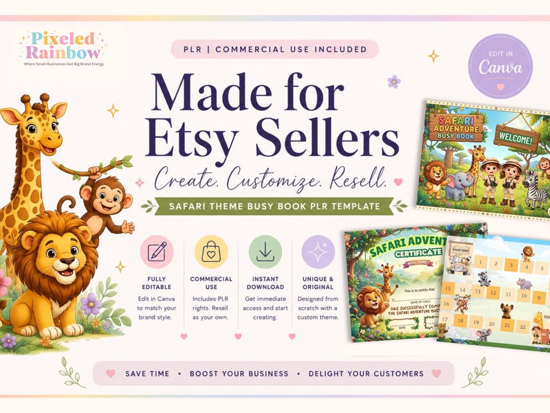 Unique Busy Book PLR Canva Template | Editable Preschool Learning ...