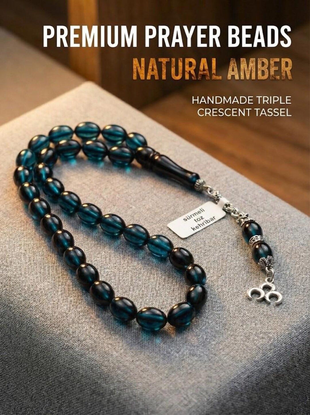 Naturel Amber Islamic Prayer 33 Beads, Tasbih, Tesbih, Misbaha, Tasbeeh ...