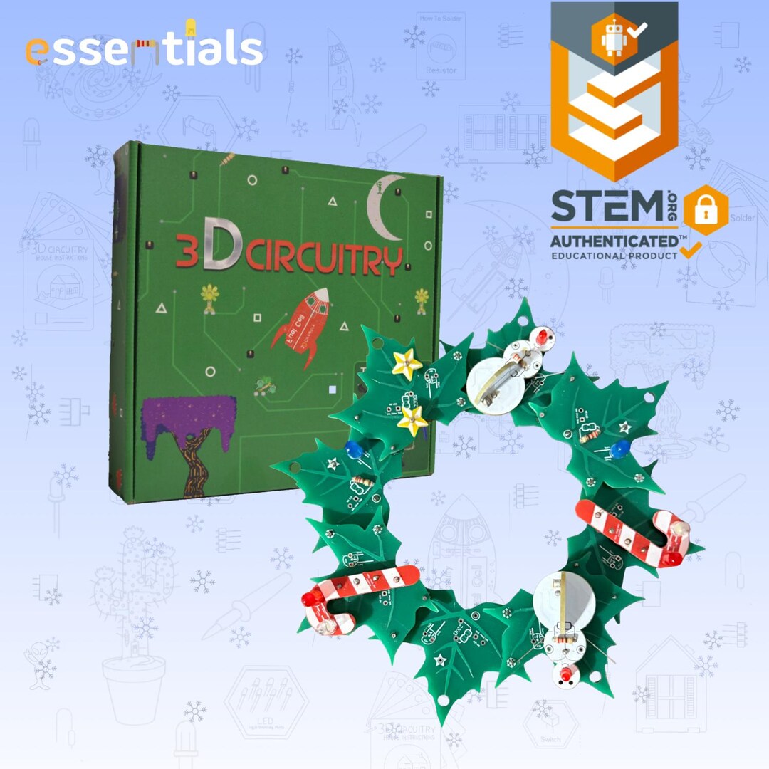 3D Circuitry Wreath Kit | Learn Soldering & Electronics | STEM ...