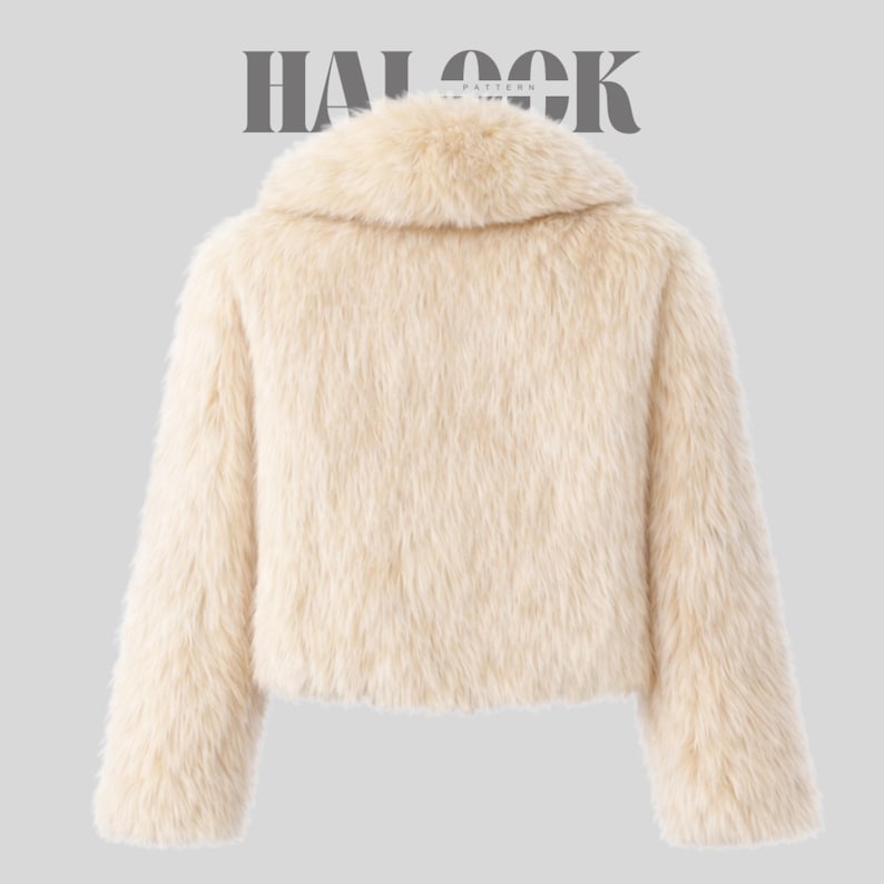 Long Pıle Faux Fur Jacket Sewing Pattern Pdf | Cropped Fur Coat With Lapel Collar | Xs-xxxxl ...