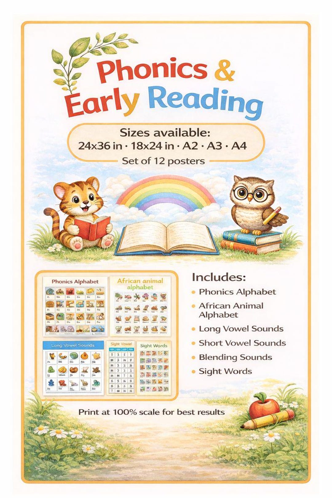 Early Reading and Phonics Posters for Classroom | 12 Poster Set ...