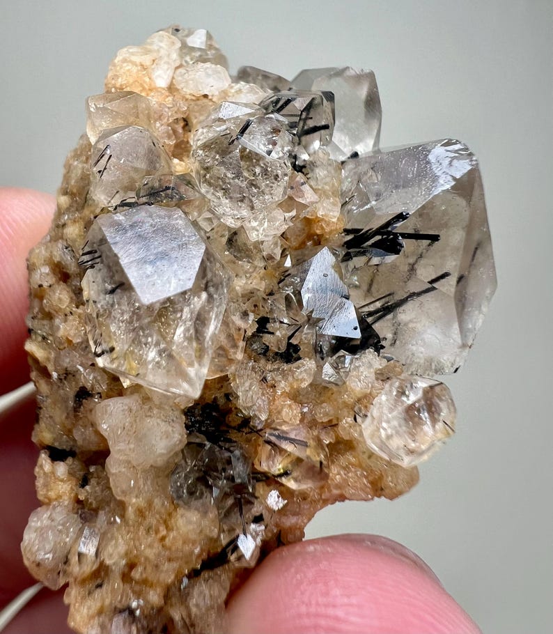 75 CT Natural Rutile Quartz Crystals With Black Needle Inclusion ...