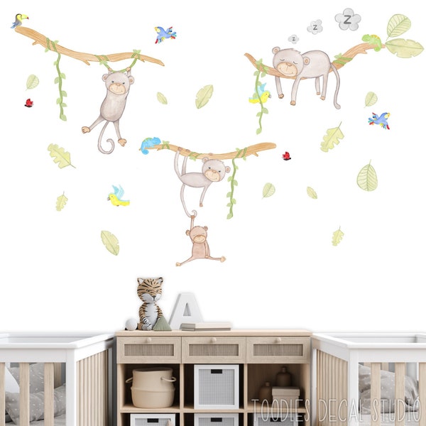 Monkey Wall Decals - Etsy