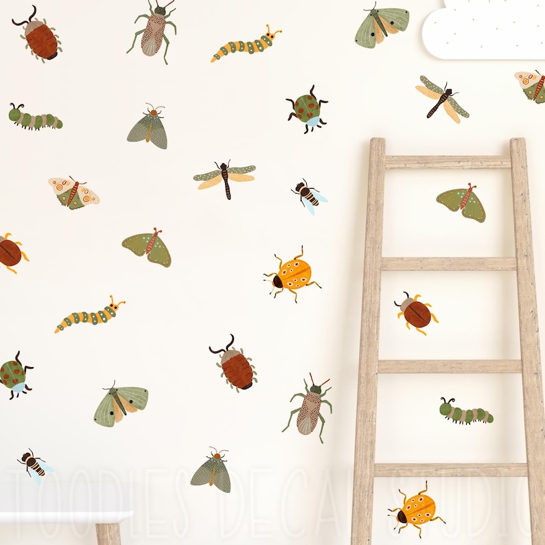 Bug Fabric Decals, Boys Insect Stickers, Textured Wall, Reusable and ...