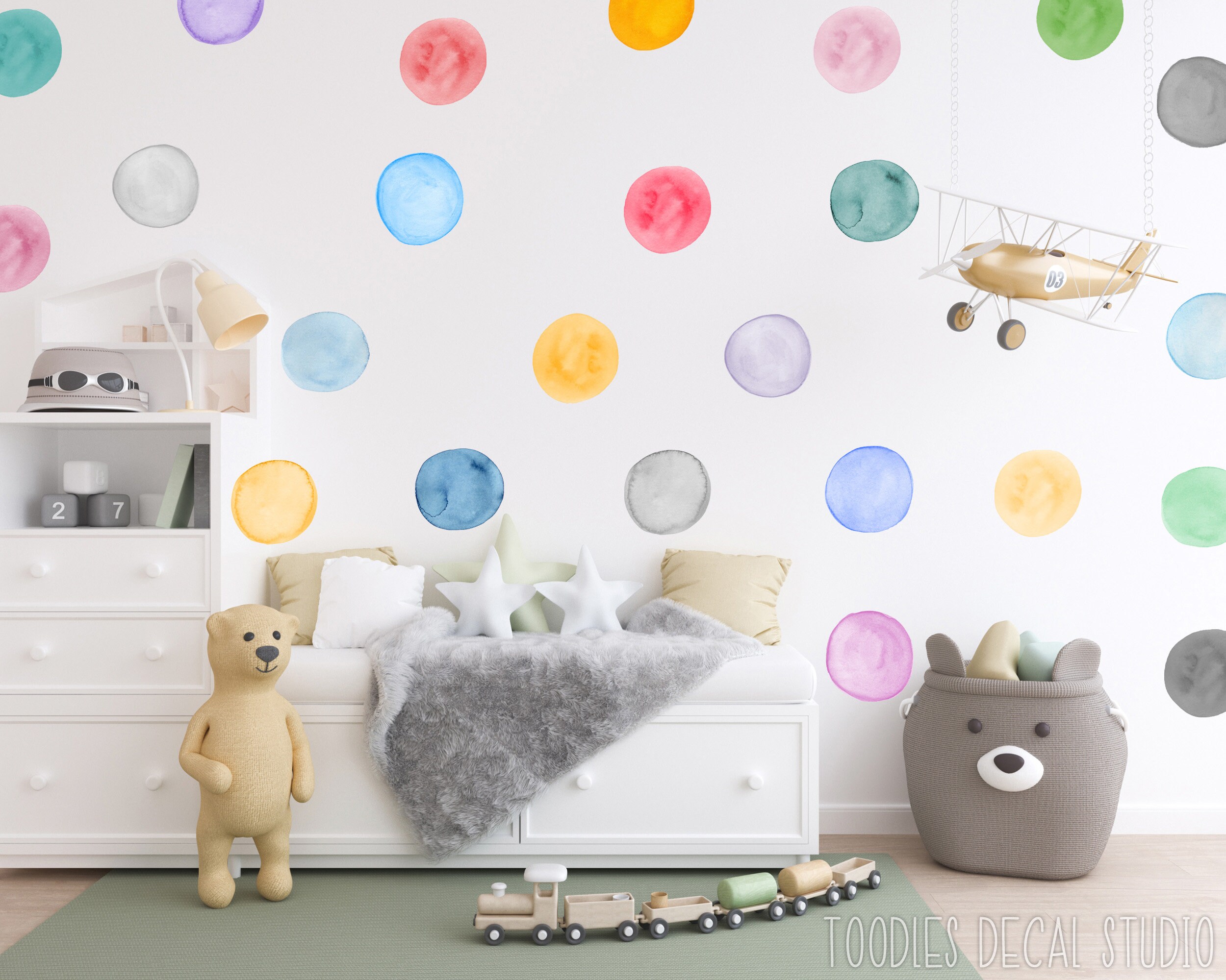 Watercolour Rainbow Decorative Sticker Colourful Rainbow Wall Stickers ...