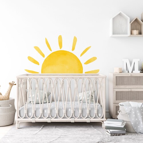 Watercolor SUN Fabric Wall Decal Large Sun Wall Sticker - Etsy