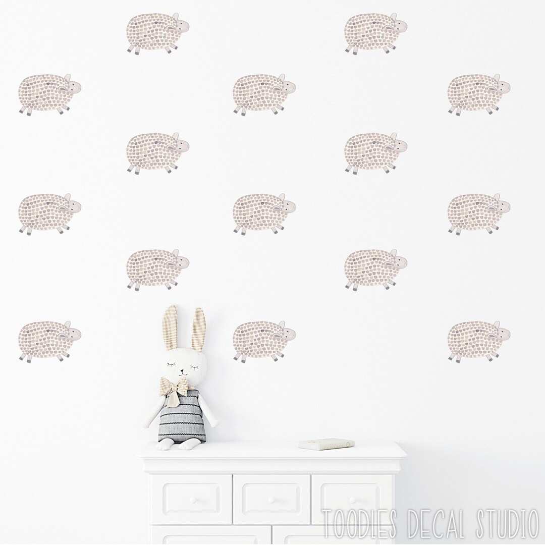 Sheep Wall Decal Pvc-free Fabric Stickers, Farm Nursery Decor - Etsy