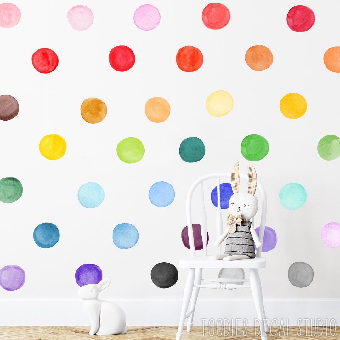 Rainbow DOTS, Fabric Wall Decals, Nursery Decor, Playroom Stickers ...