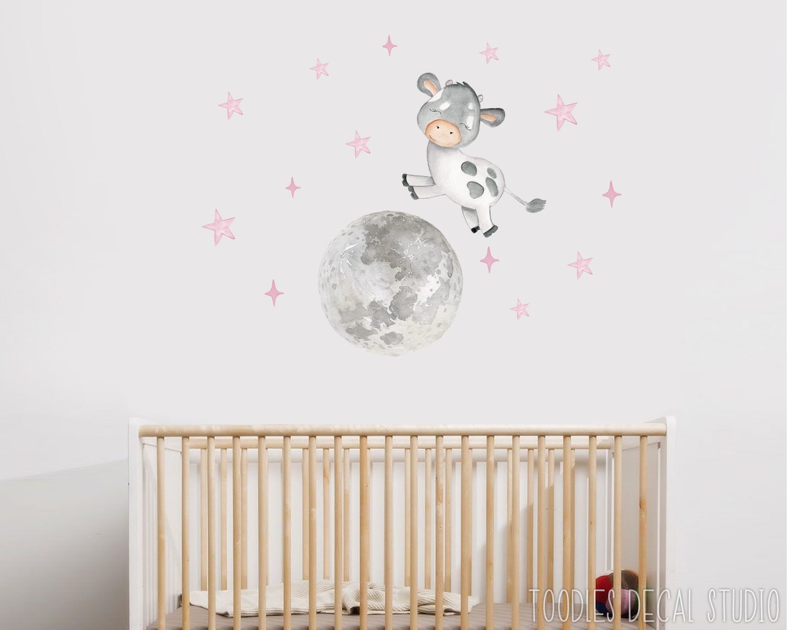COW Fabric Decal Cow Jumped Over Moon Nursery Decor - Etsy