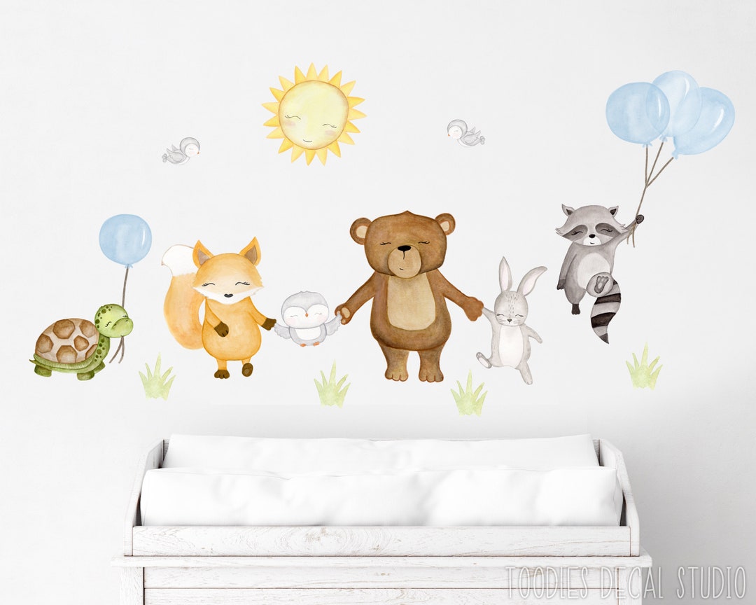 WOODLAND Fabric Wall Decals Cute Forest Friends Stickers - Etsy