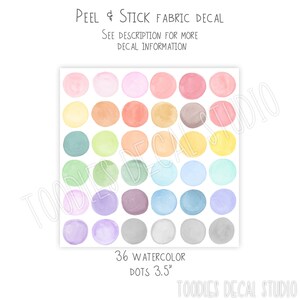 Watercolor Pastel DOTS, Fabric Wall Decals, Toodles Decal Studio - Etsy