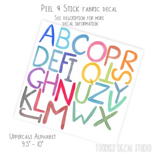 Rainbow Uppercase Letters Fabric Wall Decals Kids Nursery Decor ...