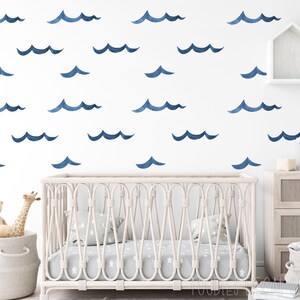 Wave Wall Decals, Ocean Wall Stickers, Kids Beach Wall Art, Removable ...