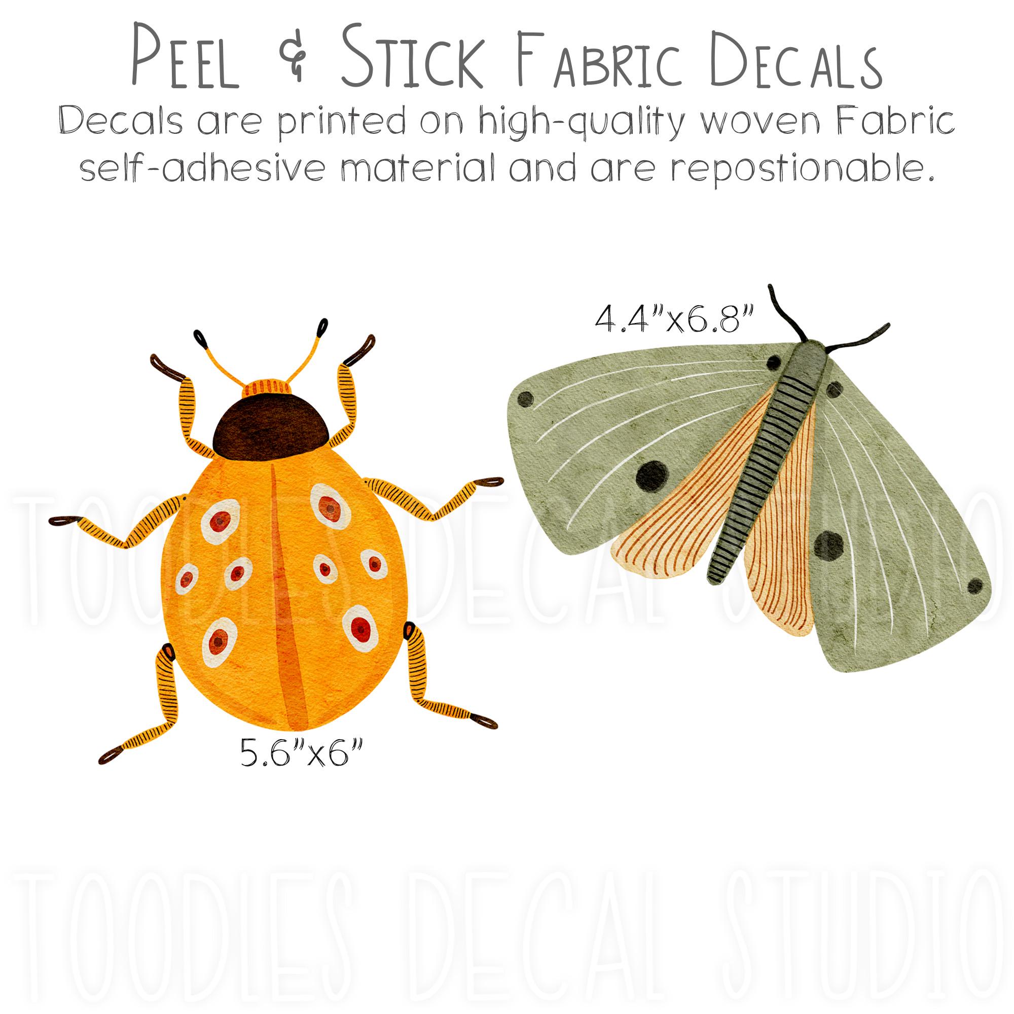 Bug Fabric Decals, Boys Insect Stickers, Textured Wall, Reusable and ...