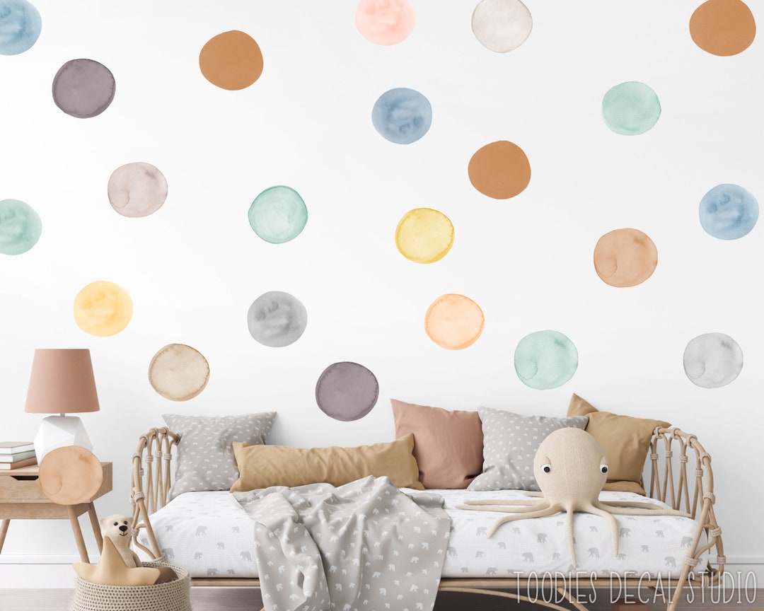 Watercolor Dots Wall Decal Nursery Woodland Confetti Wall Fabric ...