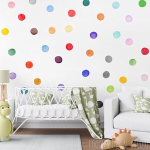Rainbow DOTS, Fabric Wall Decals, Nursery Decor, Playroom Stickers ...