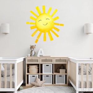 Happy SUN Fabric Wall Decal Toodles Decal Studio - Etsy
