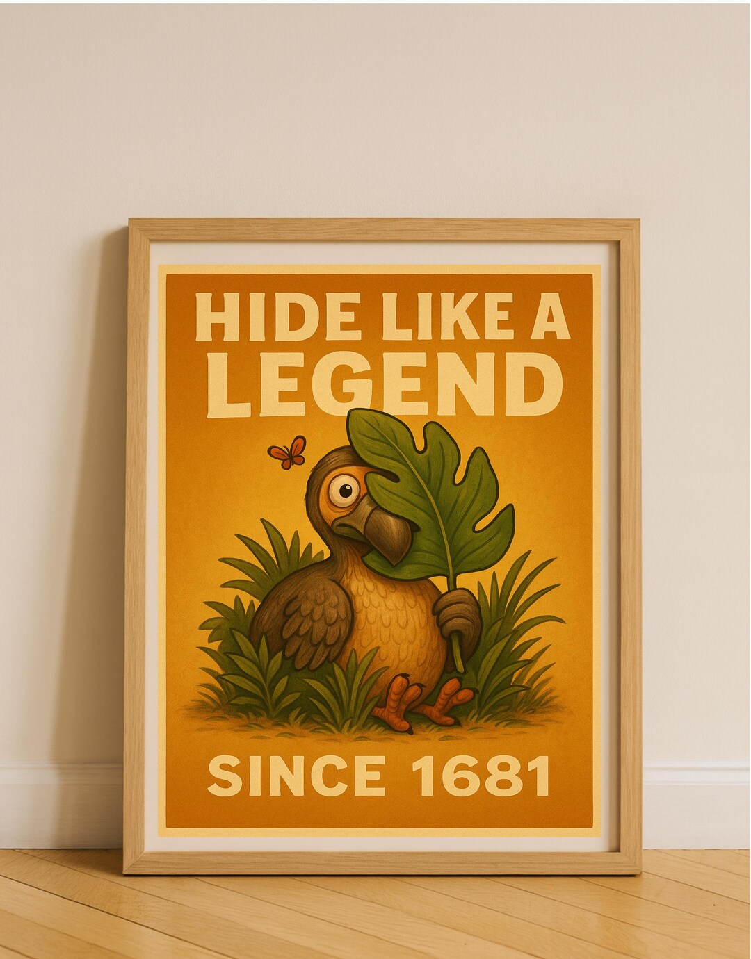Hide Like a Legend – Funny Dodo Poster, Extinct Animal Wall Art, Retro ...
